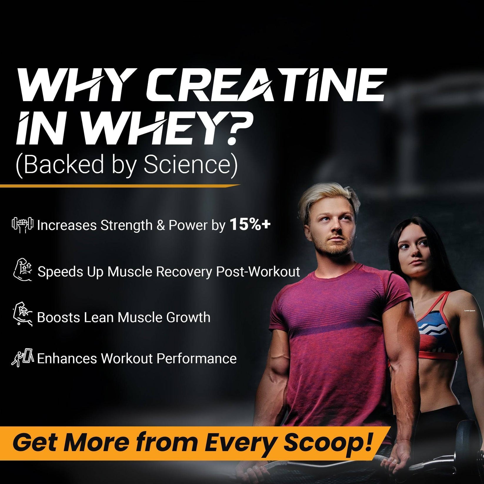 Osoaa Impact Whey Protein with 3g Creatine Muscle Recovery & Strength